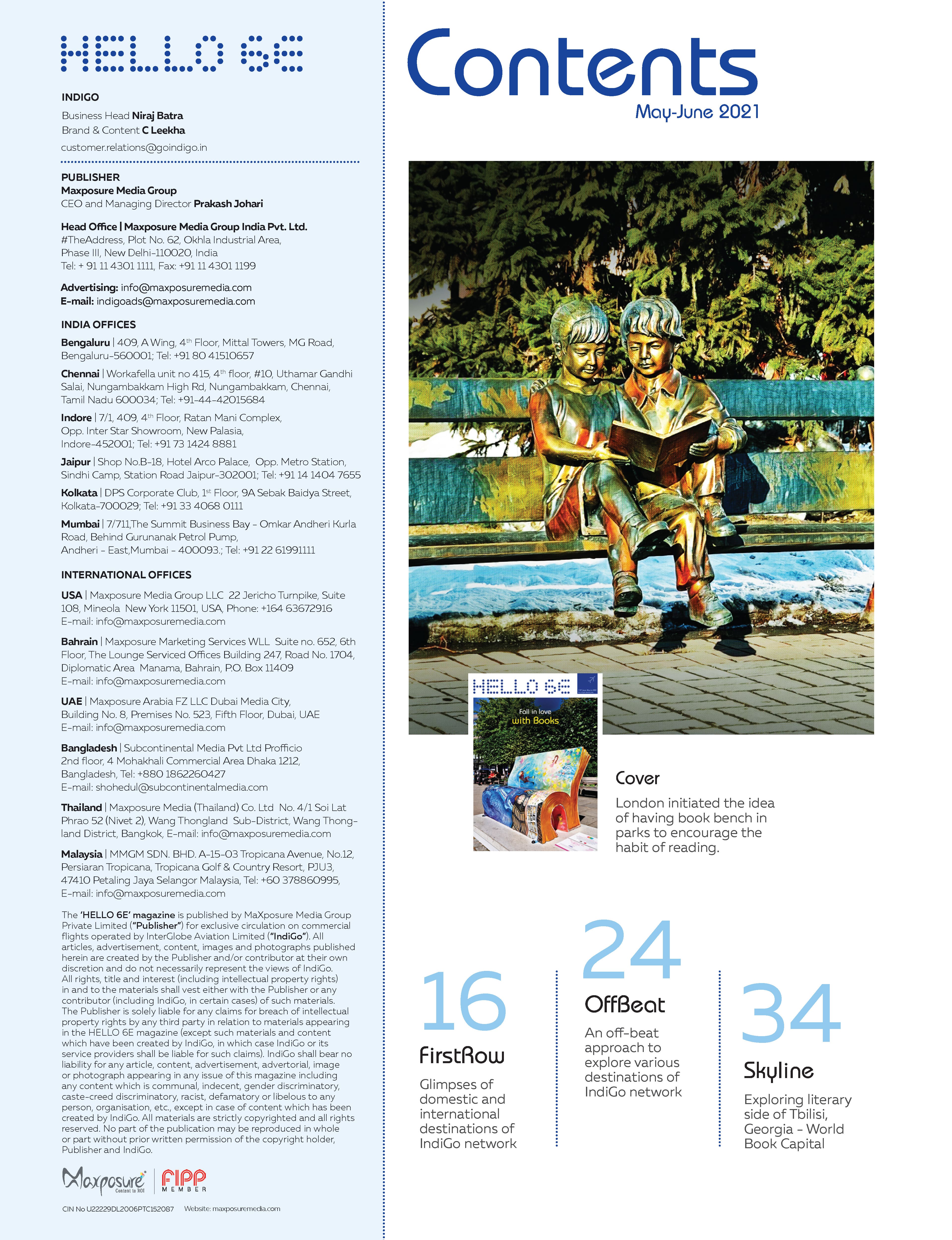 Hello 6E May-June 2021: Fall in love with Books