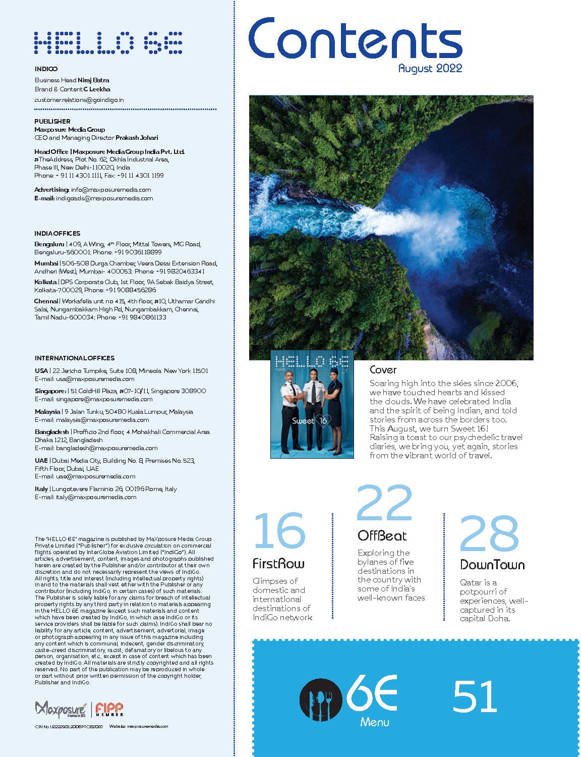 Hello 6E August 2022: Sweet 16