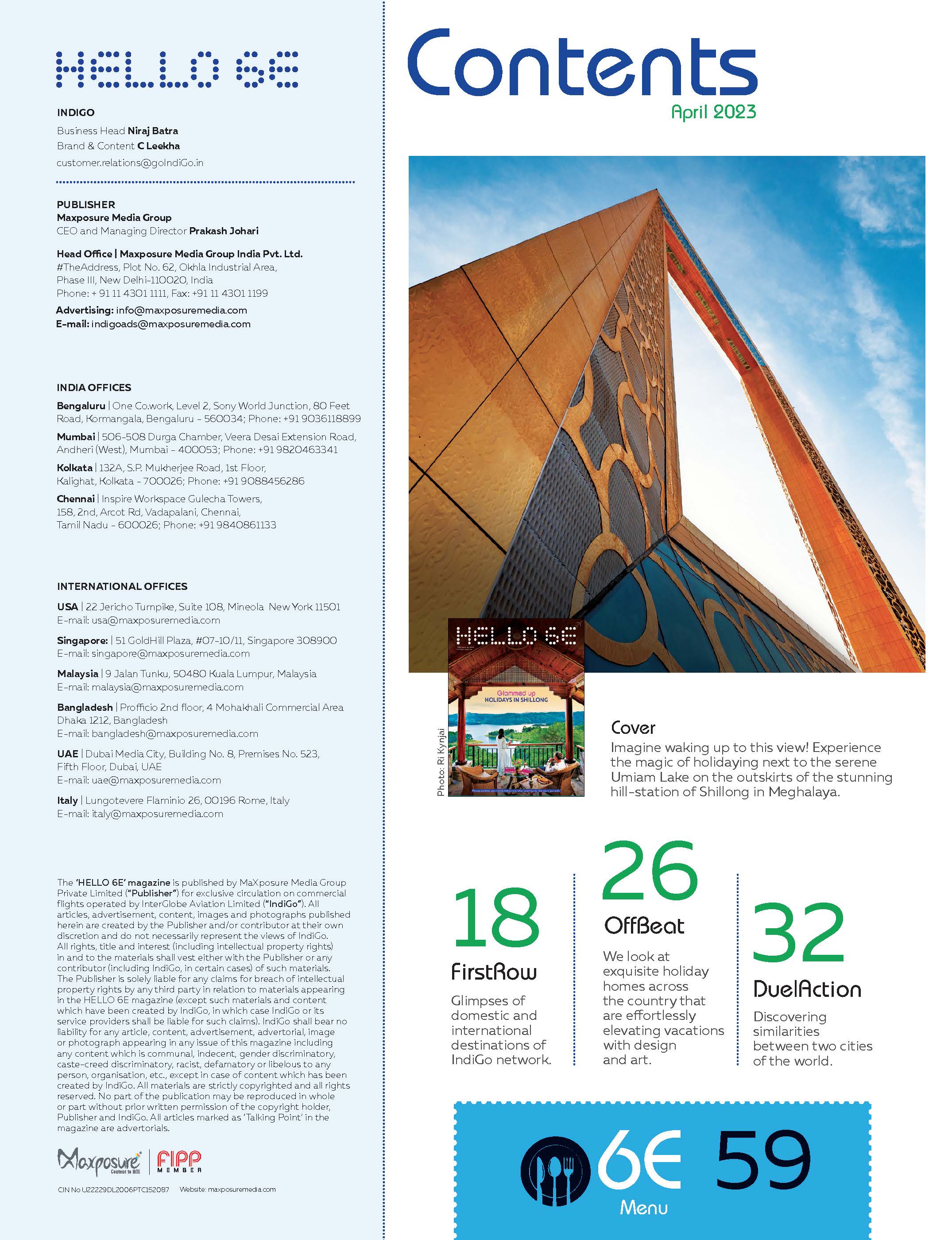 Hello 6E April 2023: Glammed up HOLIDAYS IN SHILLONG